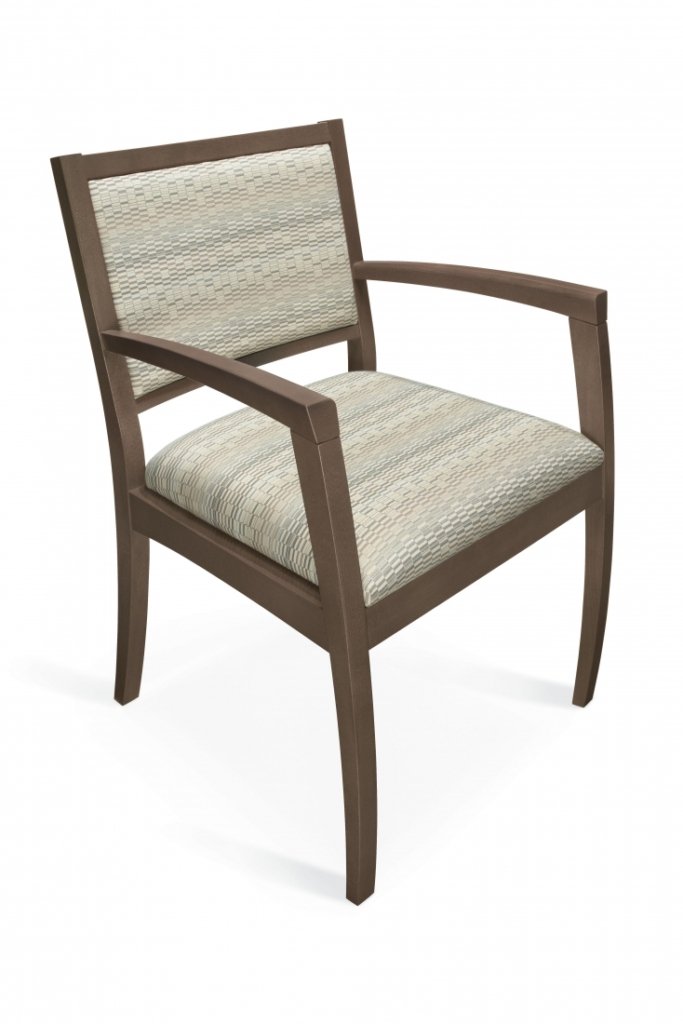 Elegant Beach Upholstered Wood Guest Chair