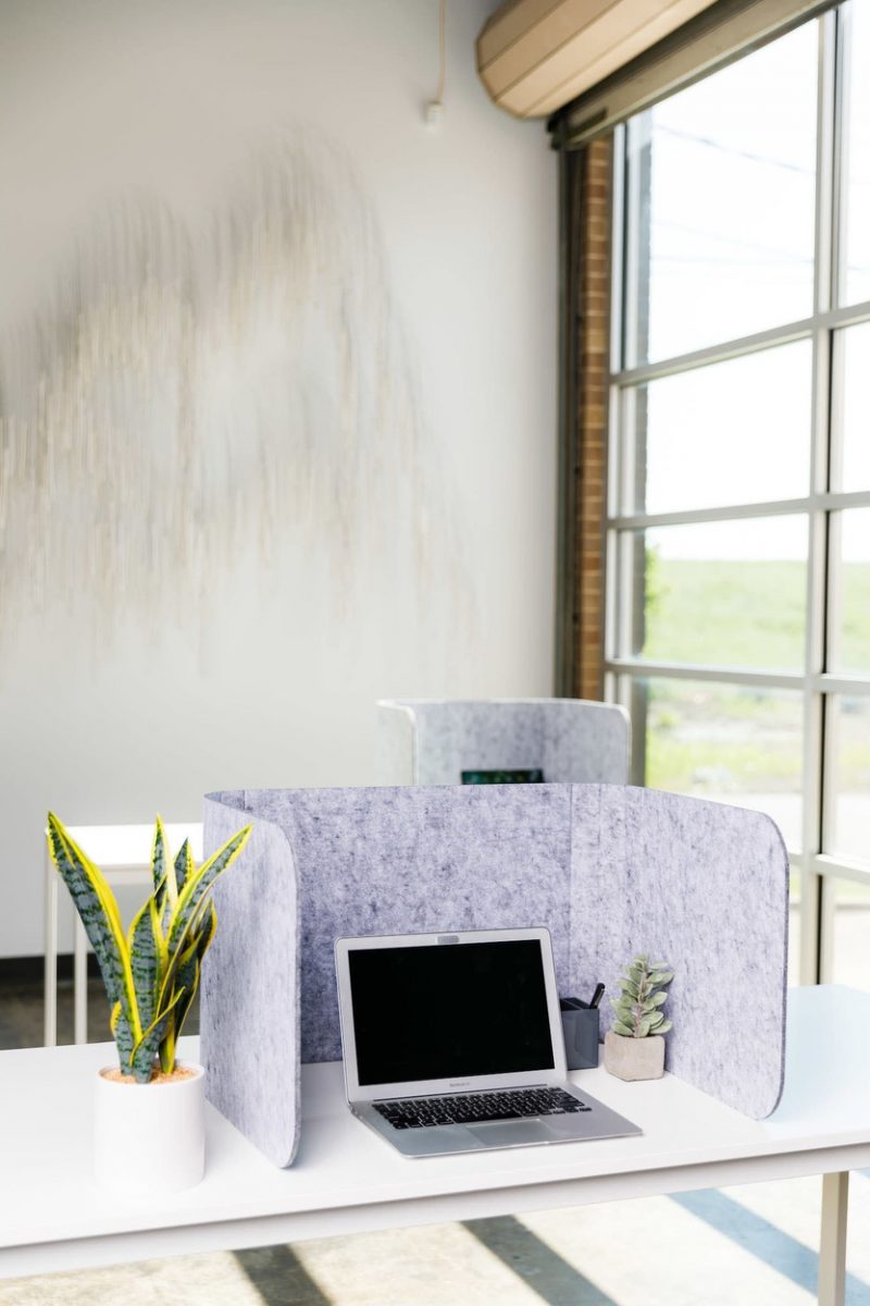 Hide Desktop Privacy Screen | Collaborative Office Interiors
