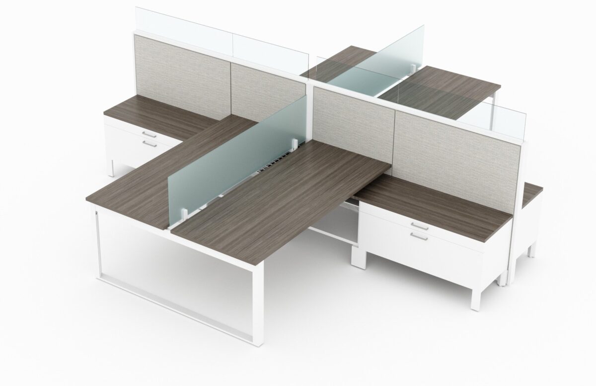 Compile 4-Pack 48" H Office Cubicle System with Cabinet Storage 6X6 ...