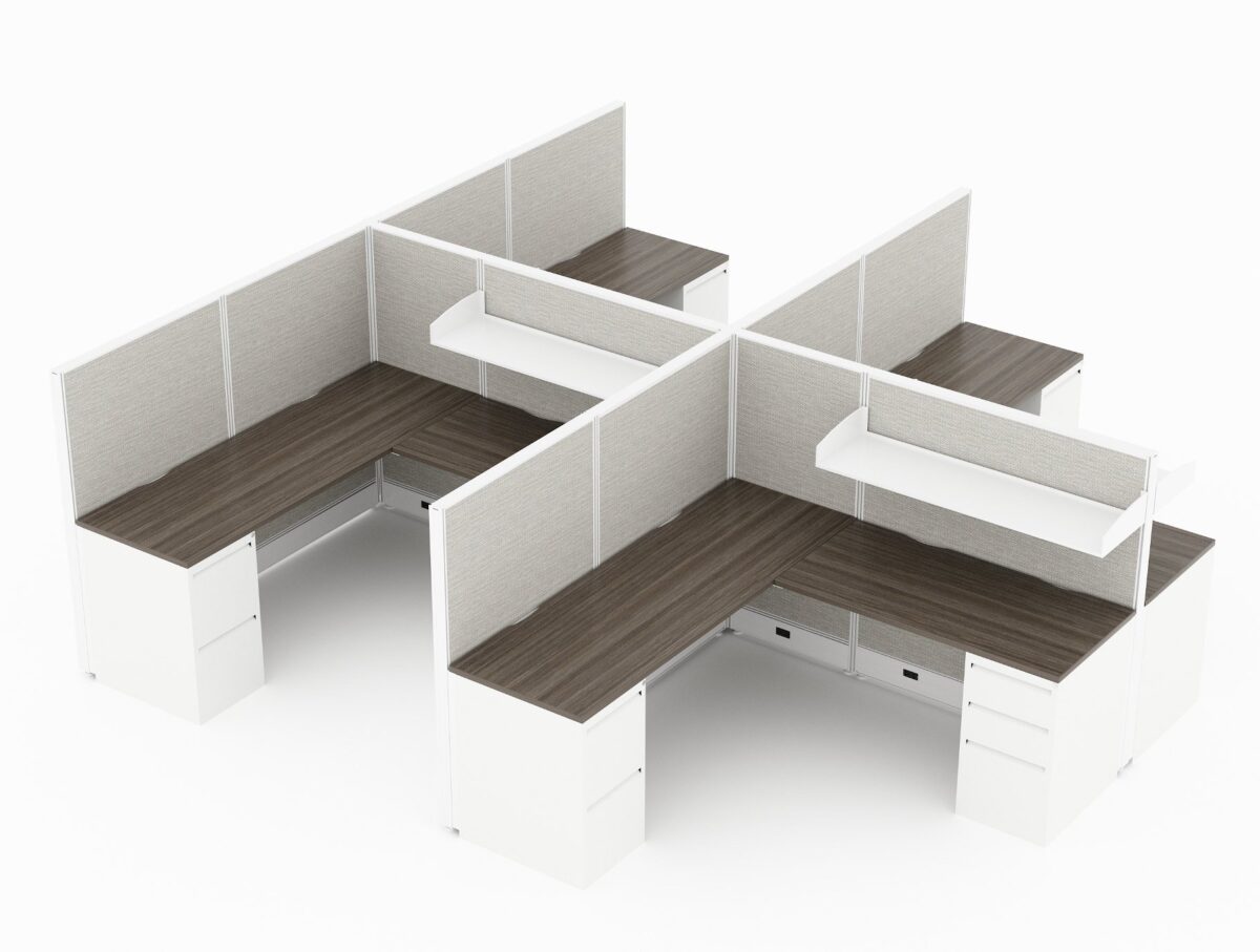 Compile 4-Pack 54" H Office Cubicle System 6X6 with Storage ...